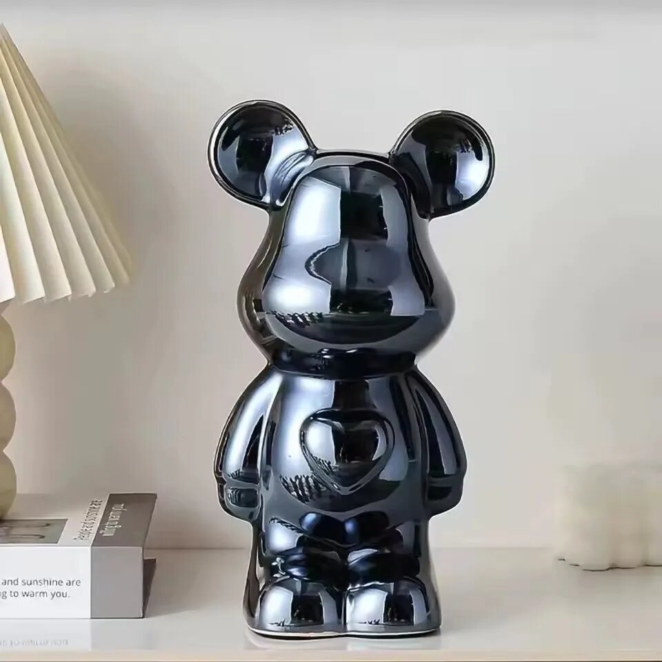 Керамическая фигурка медведя Love Bear Черный, 18cm, black