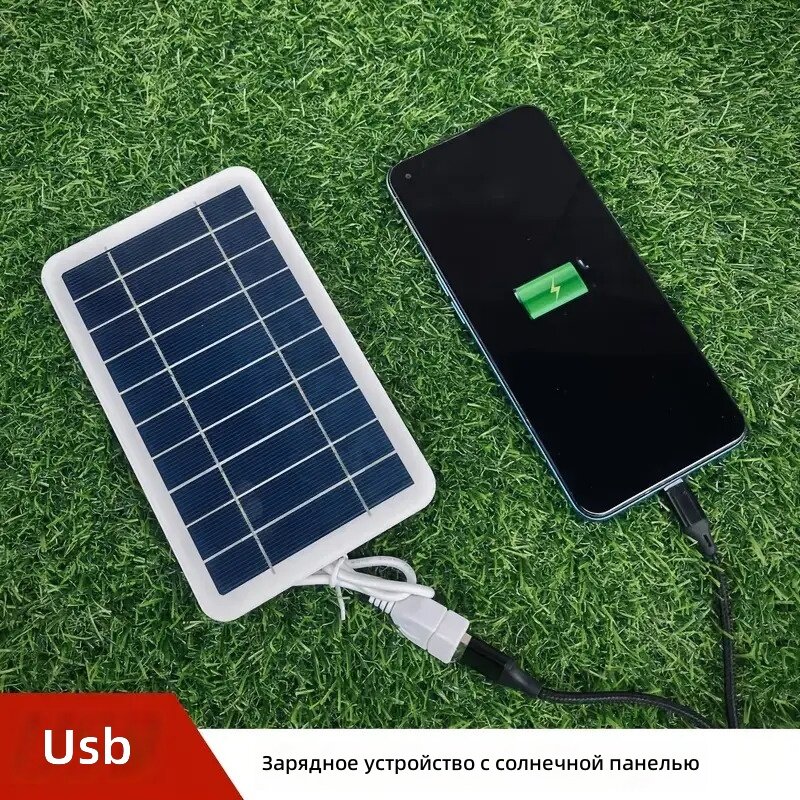 Портативная солнечная панель 5V с USB-зарядкой и стабилизатором, 1 шт, для телефона, outdoor, кемпинга и дома