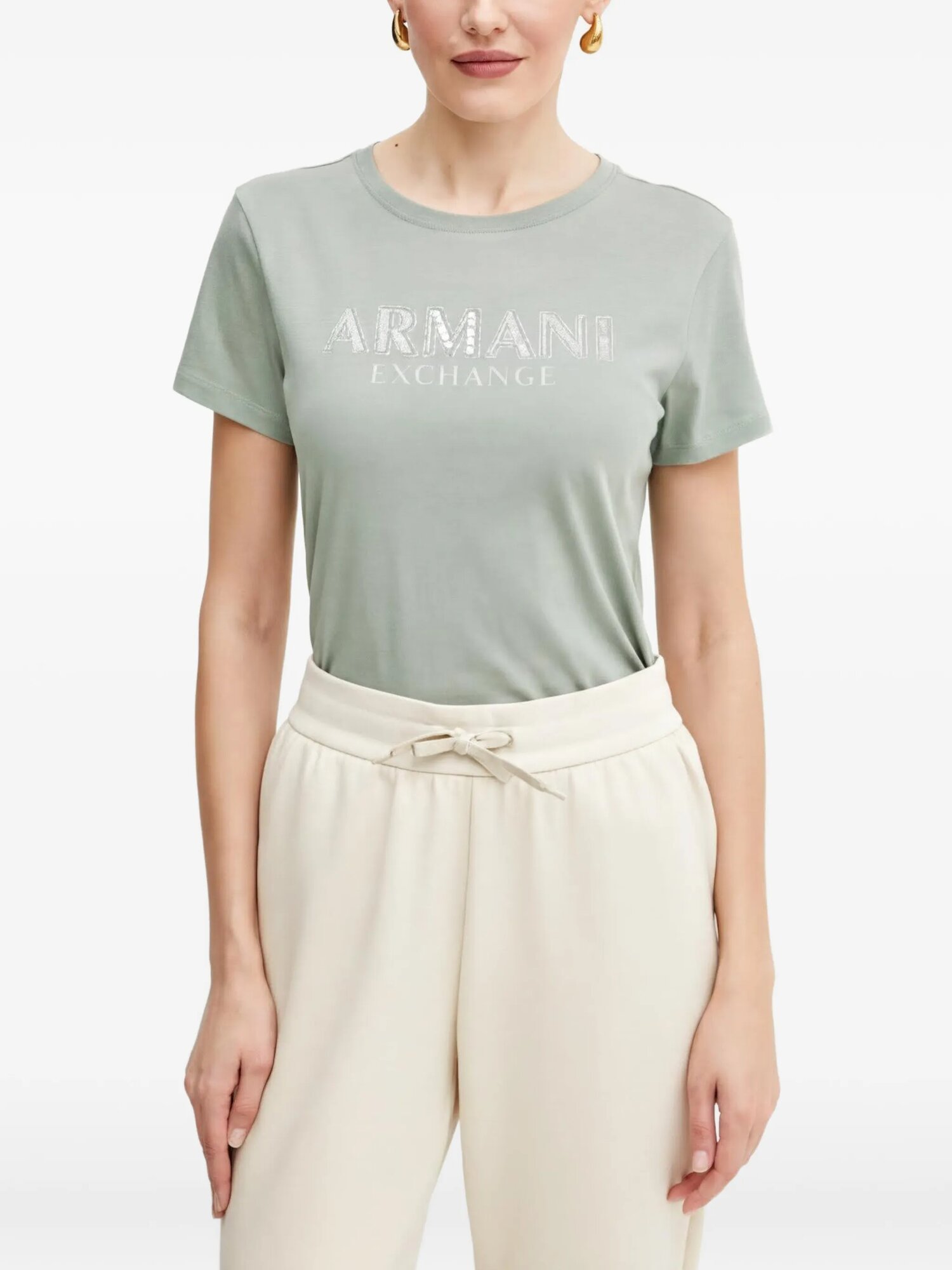Футболка Armani Exchange, размер 40, зеленый