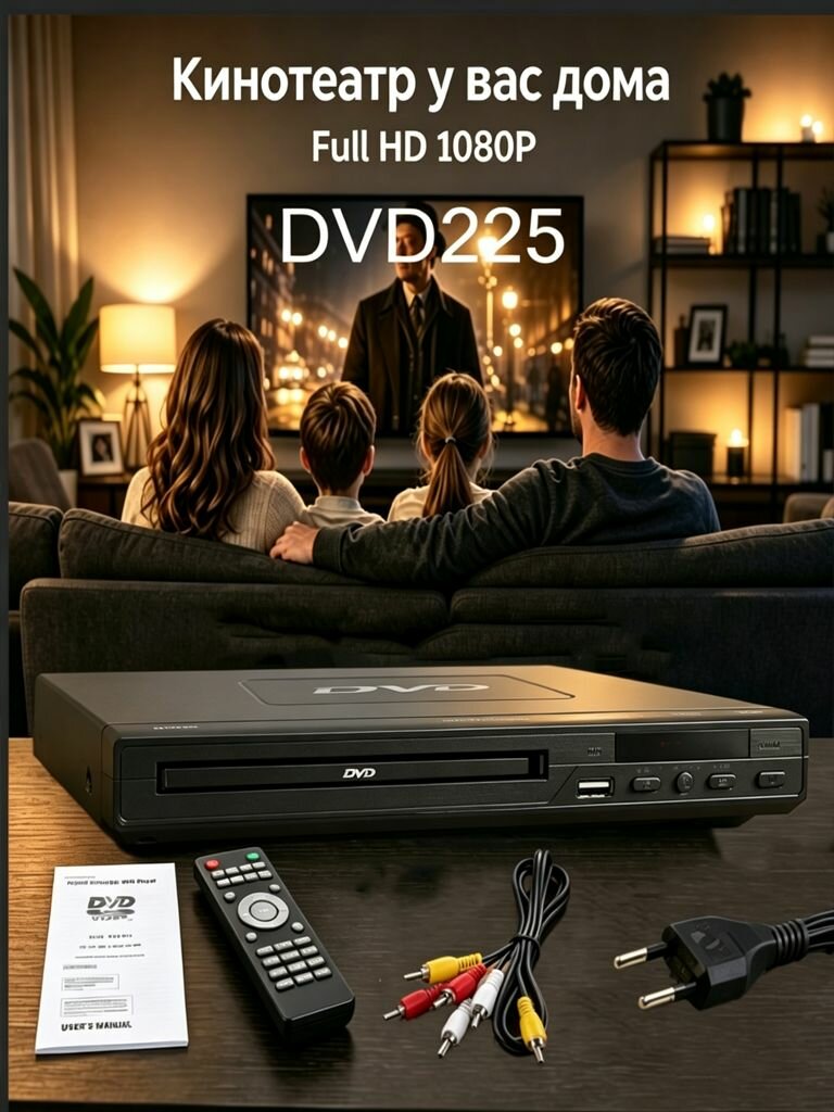 DVD плеер для телевизора ичерное черный проигрыватель для ТВ