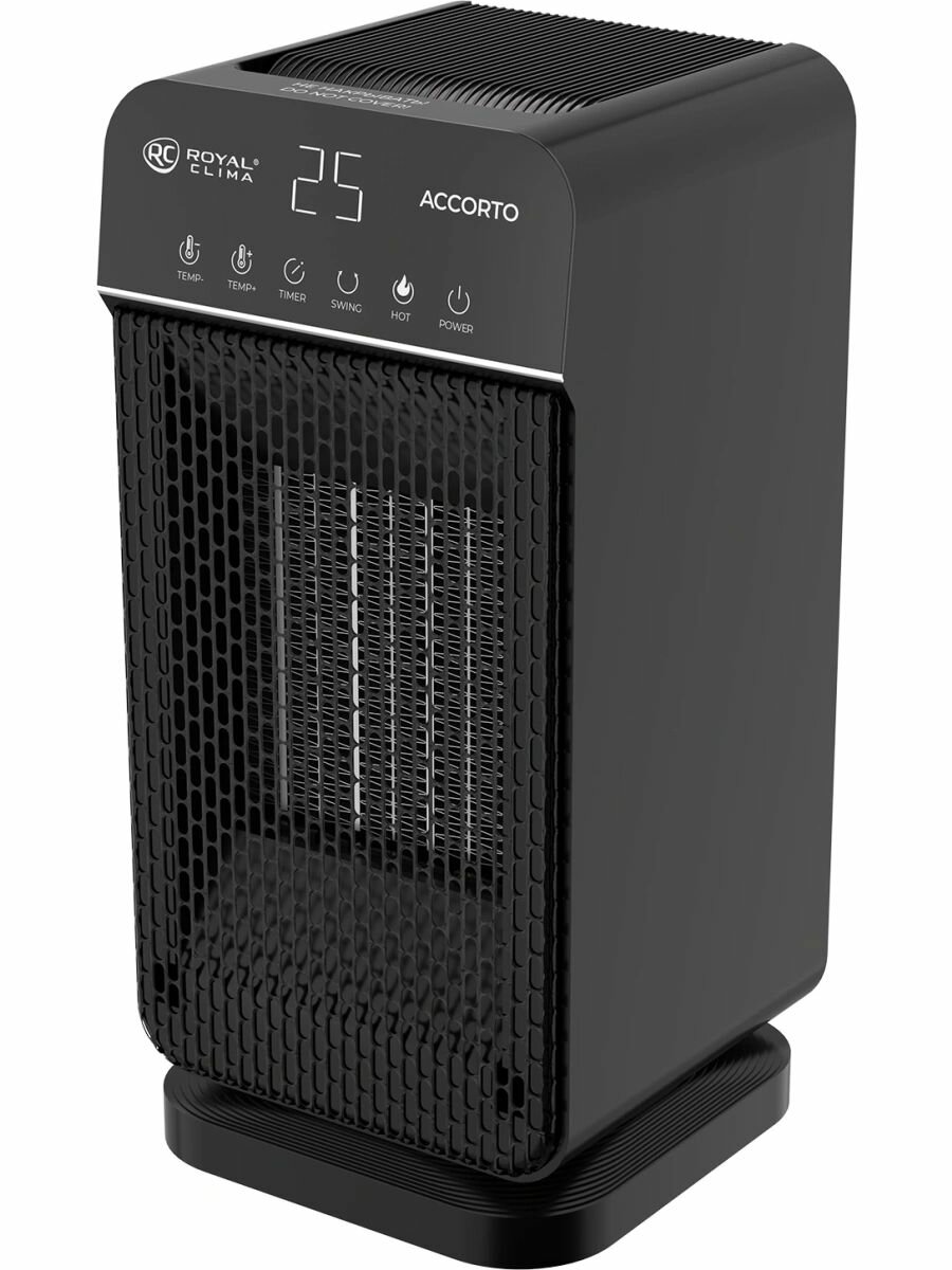 Тепловентилятор Royal Clima Accorto RFH-AC2000DC, 2000Вт, с термостатом, 3 режима, черный [rfh-ac2000dc-gr]