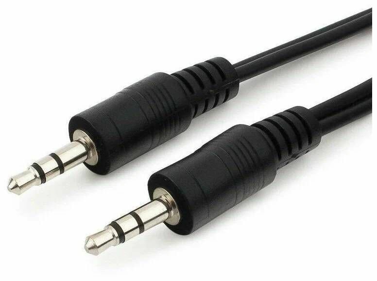 Кабель соединительный Aux mini jack 3.5 mm (M) - mini jack 3.5 mm (M), стерео, аудио, черный, 1 м