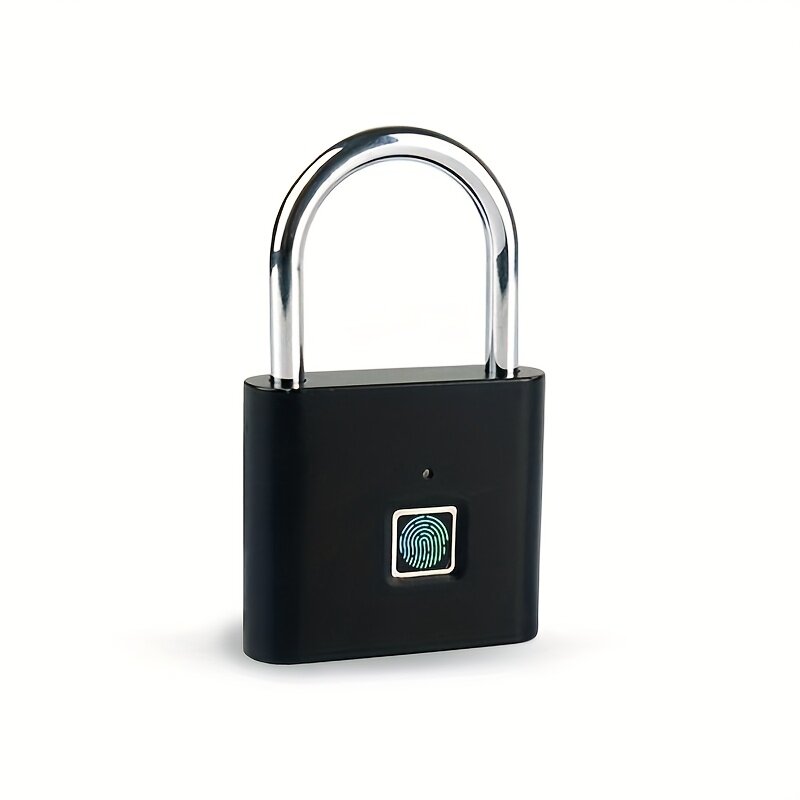 USB-биометрический замок с отпечатком пальца, бесключевой, быстрая идентификация, перезаряжаемый литиевый аккумулятор, для багажа, рюкзаков, велосипедов, черный