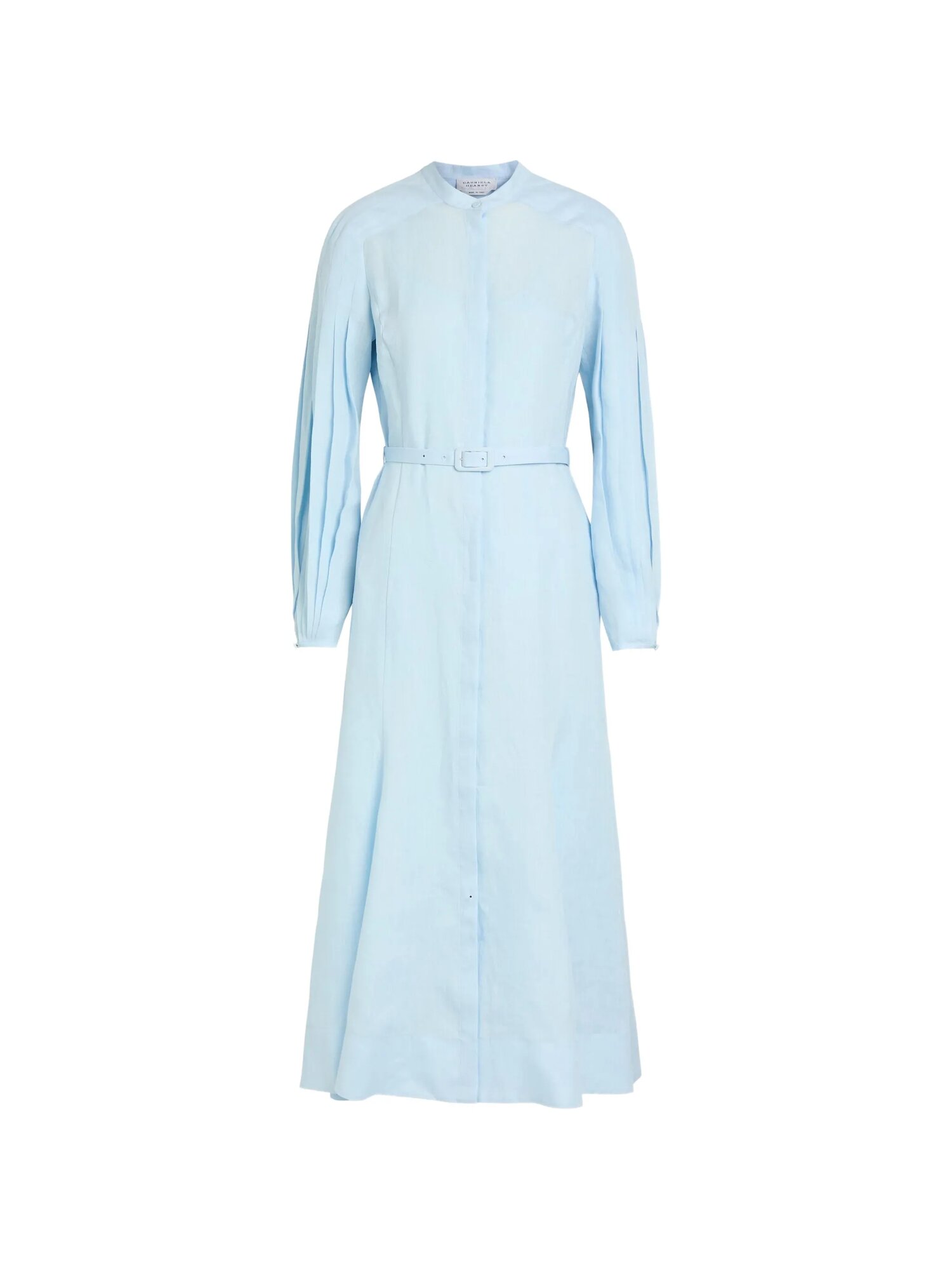 Платье Midi belted pleated-sleeve dress