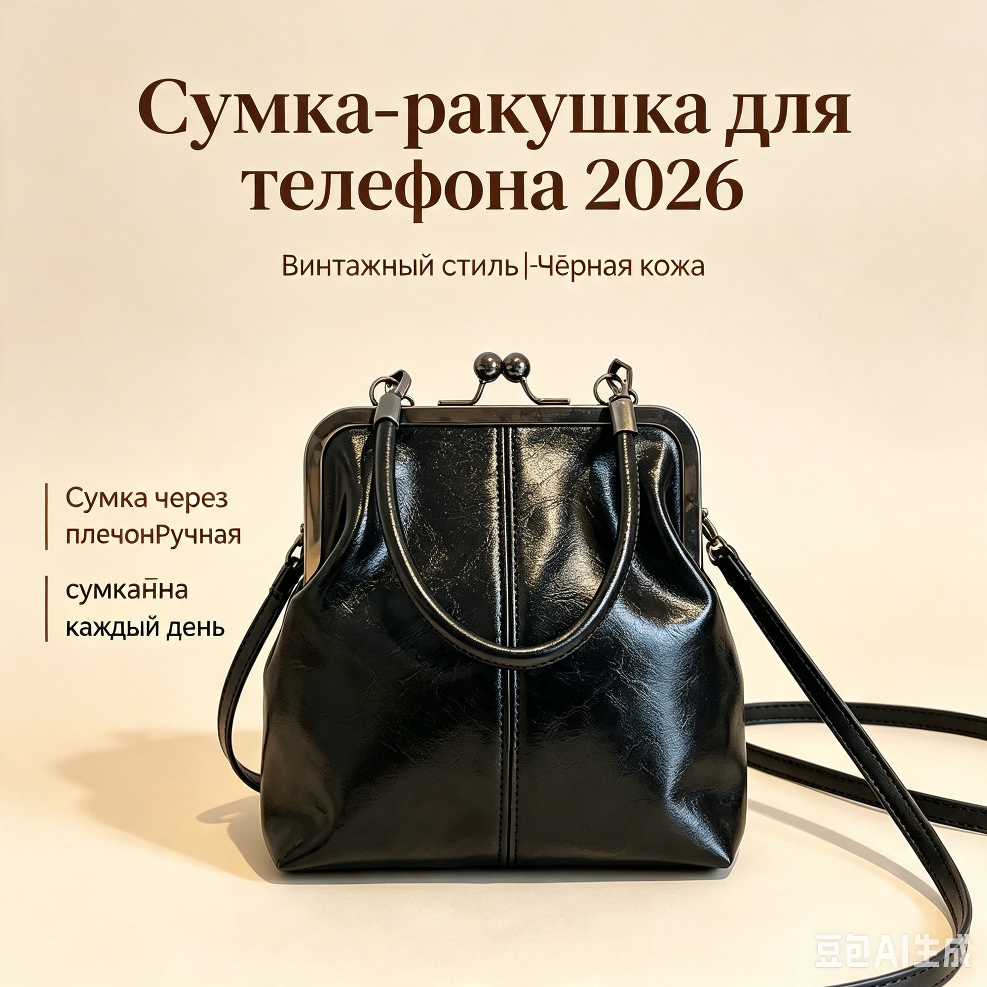Сумка , фактура матовая, коричневый — фото 1