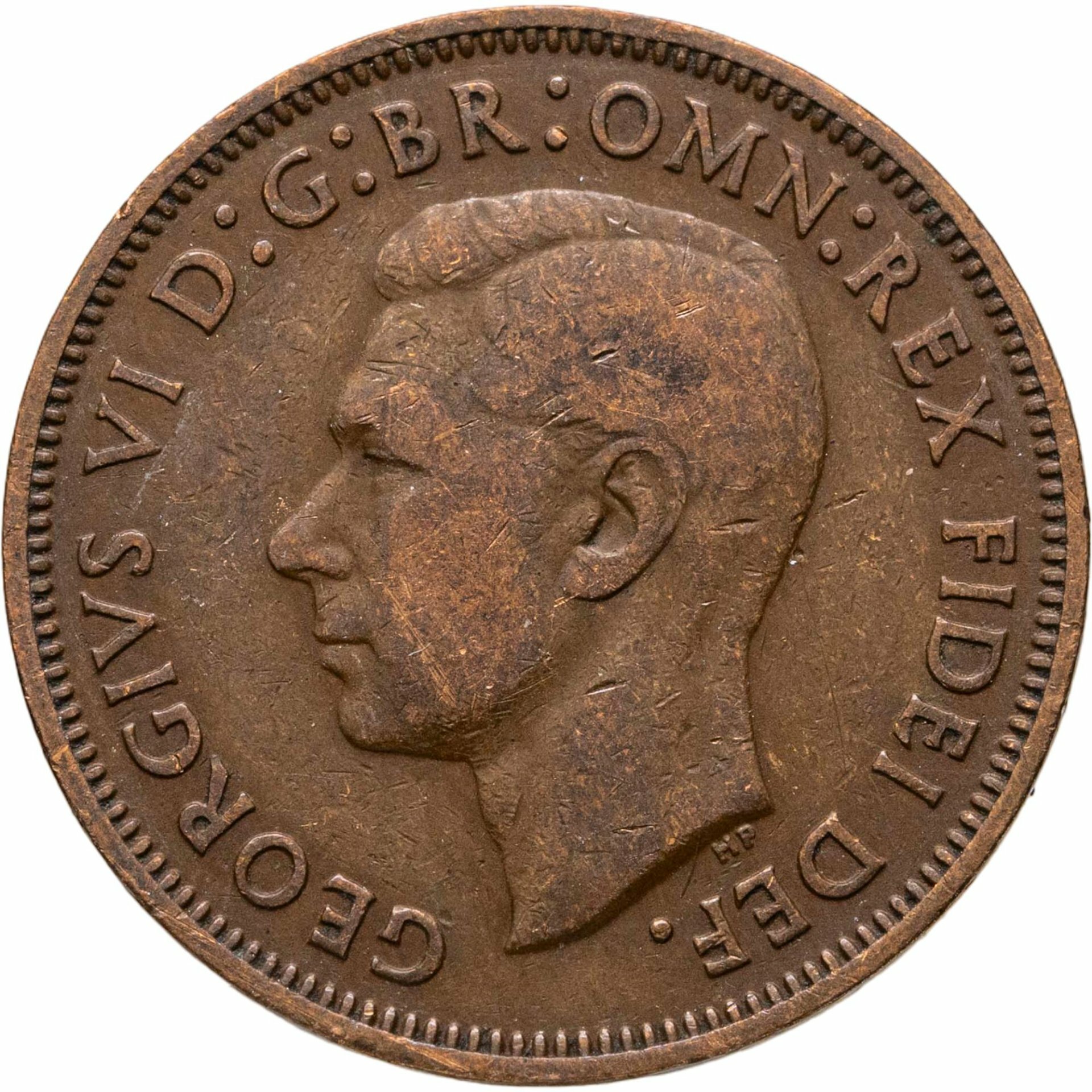 Великобритания 1/2 пенни penny 1951, Бронза, в сохранности VF