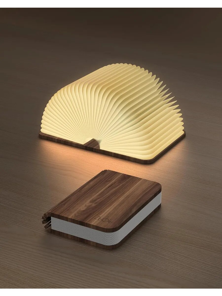 1 шт. деревянная книжная лампа 4,7 дюйма, 12x9x2,5 см