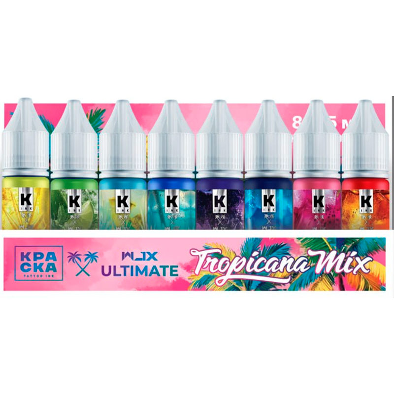 Сет тату краски Tropicana mix 15 мл - Краска Tattoo Ink x WJX ULTIMATE