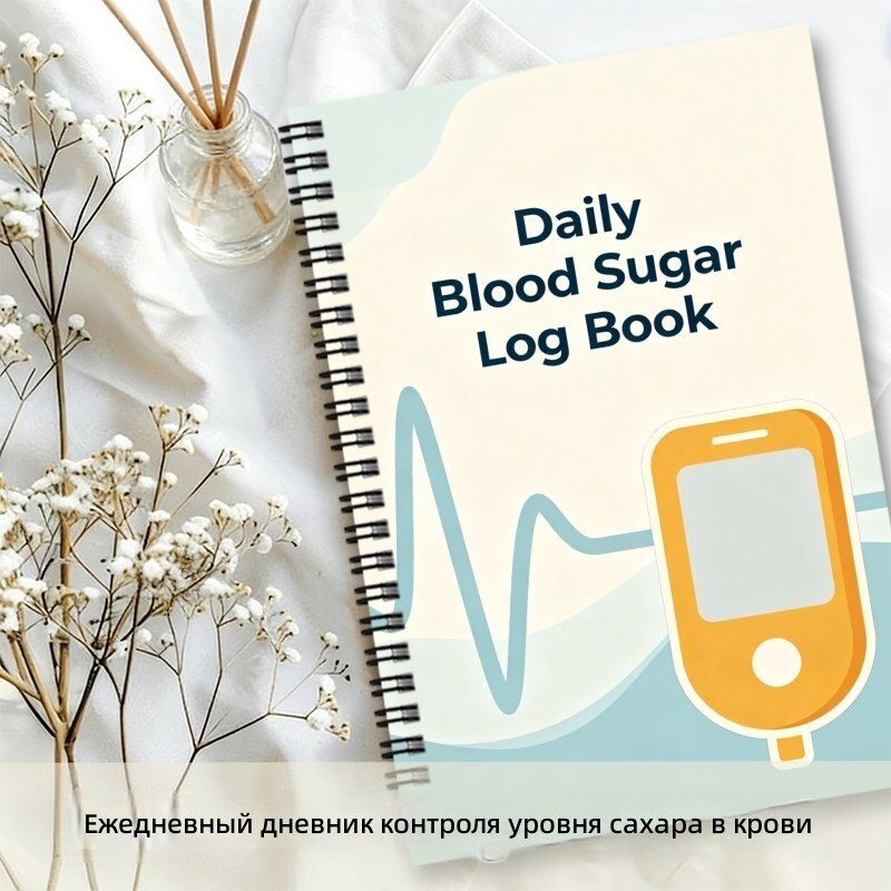 Блокнот-дневник для контроля уровня сахара и давления крови со спиральным переплетом, компактный журнал для еженедельной записи показателей при диабете, 1 шт.