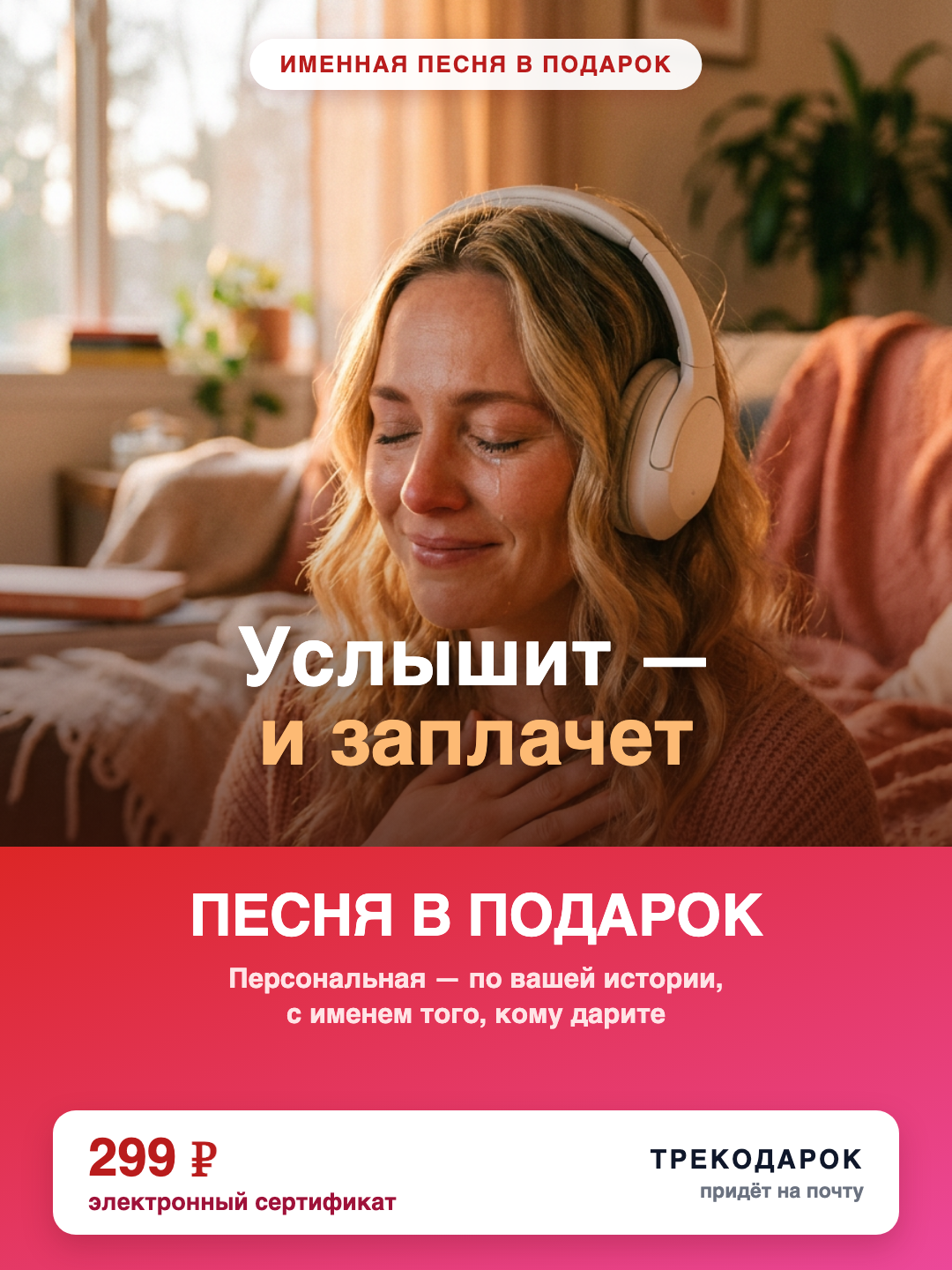 Именная песня в подарок — персональная песня на заказ, электронный сертификат