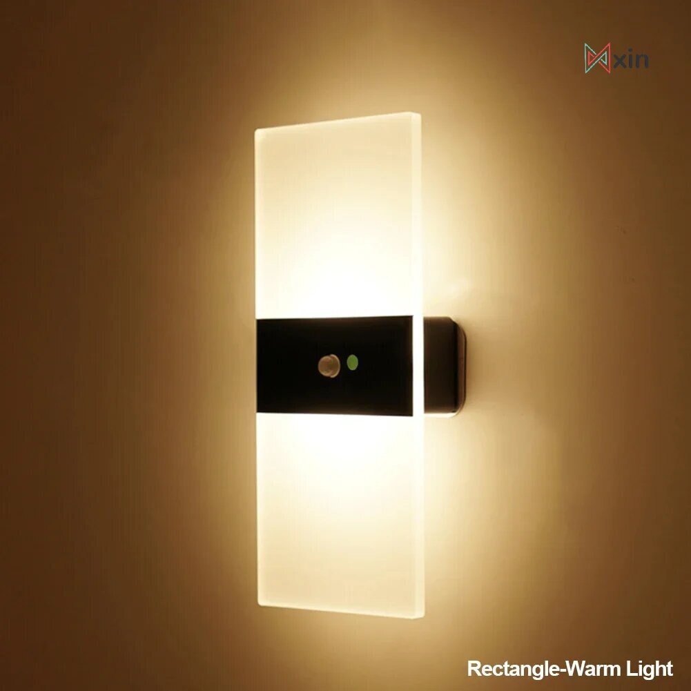 Беспроводной настенный светильник, Touch Sensor, Rectangle-WarmLight
