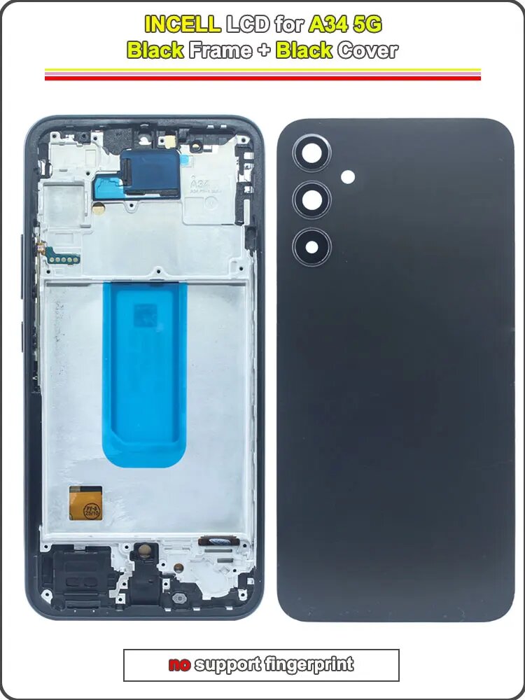 AMOLED LCD-дисплей для Samsung Galaxy A34 5G, сенсорный экран, дигитайзер, INCELL F Black Cover