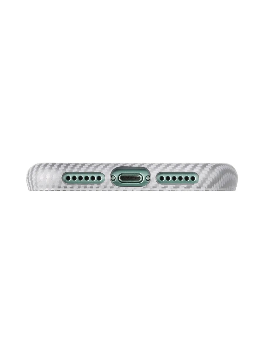 Чехол О'кейси, для iPhone 12, MagSafe, карбоновый, защита камеры, белый — фото 1