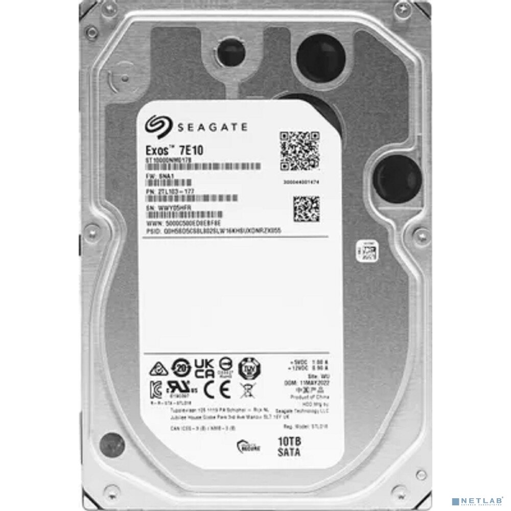 10TB Seagate Exos 7E10 (ST10000NM017B) {SATA 6Gb/s, 7200 rpm, 256mb buffer, 3.5", RAID Edition}