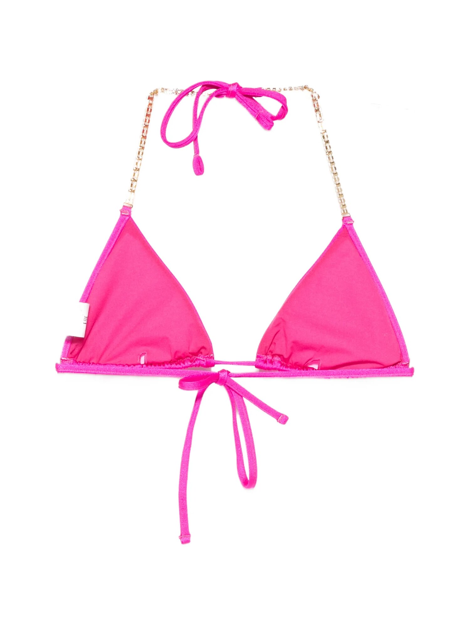 Купальник CHIARA FERRAGNI Crystal-embellished bikini top, размер 36, coral pink — фото 1
