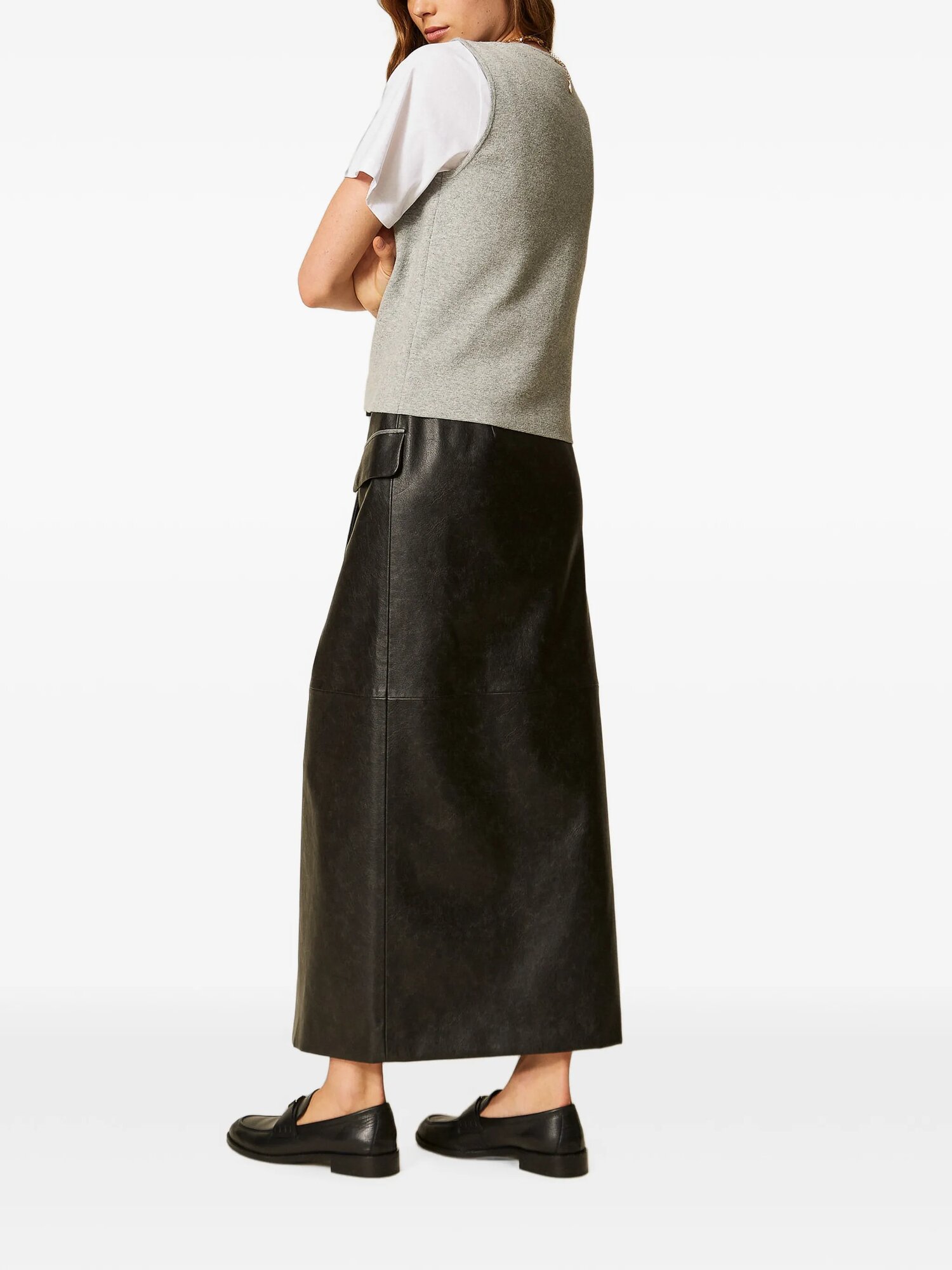 Юбка Twinset Milano Long wrap-around skirt, размер 36, black — фото 1