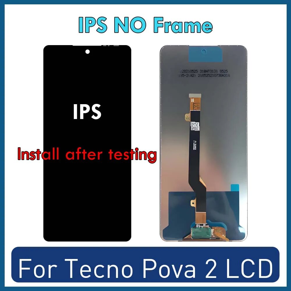 6,9-дюймовый IPS-дисплей для Tecno Pova 2 LE7 LE7n, без рамки, сенсорный ЖК-экран в сборе, 100% протестированные запасные части