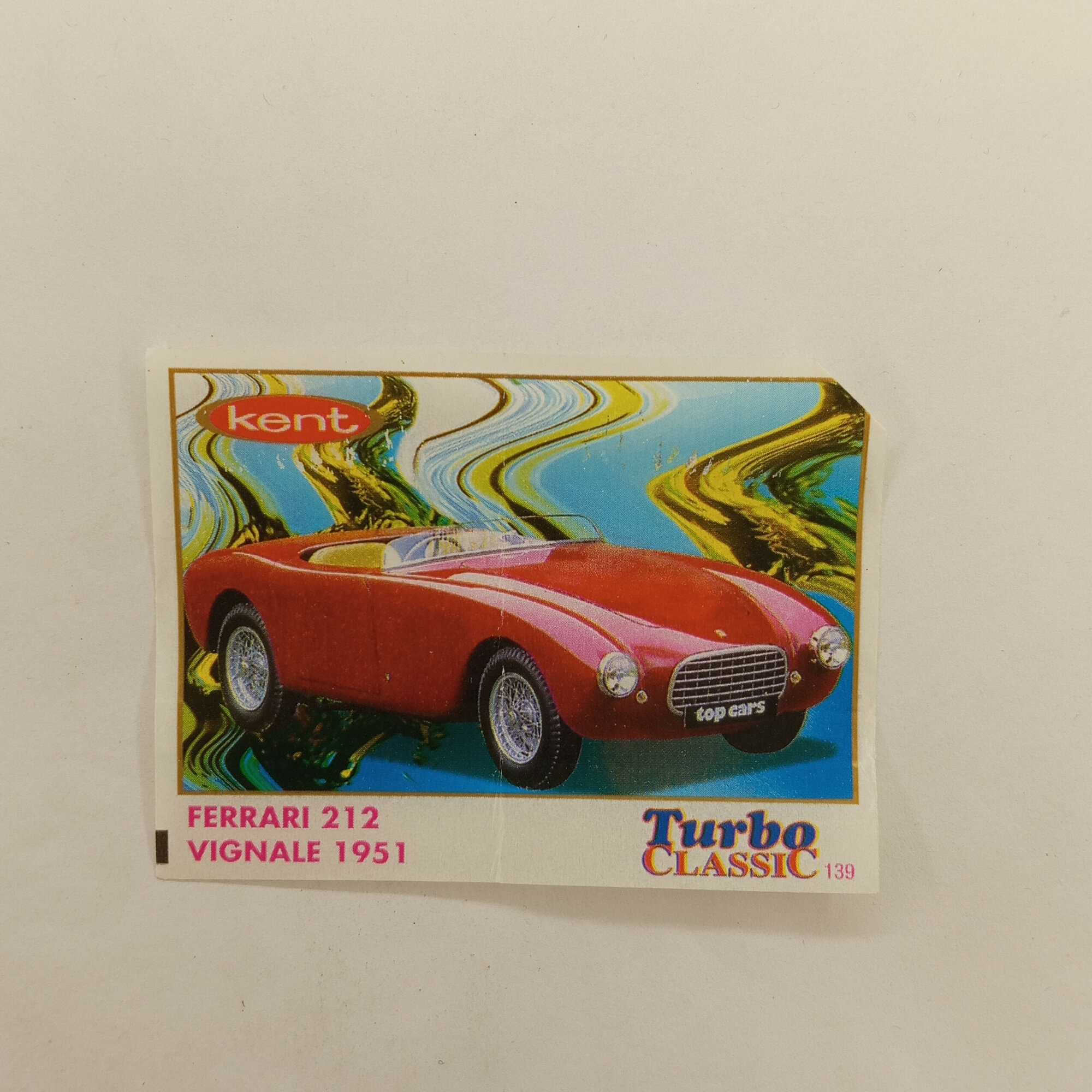 Вкладыш от жевательной резинки винтажный, СССР. Серия Turbo Classic, Ferrari 212 Vignale 1951