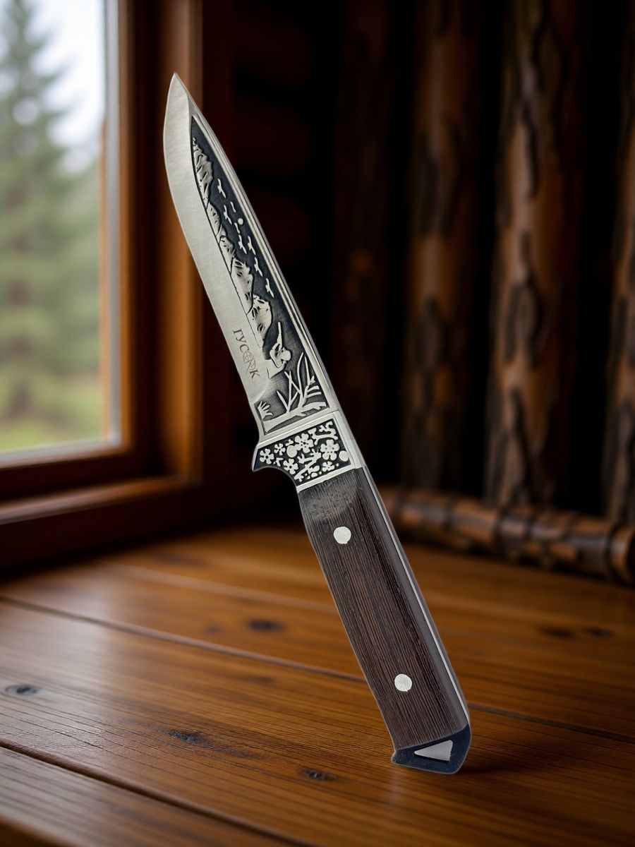 Туристический нож Pirat FB66 "Гусак", длина клинка 13,4 см, ножны из кордура