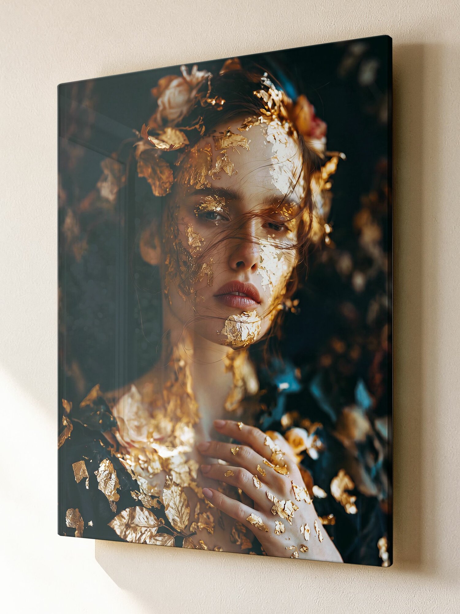 Картина Postermarket "Девушка в золоте" на стекле, цифровая печать, 40x50 см
