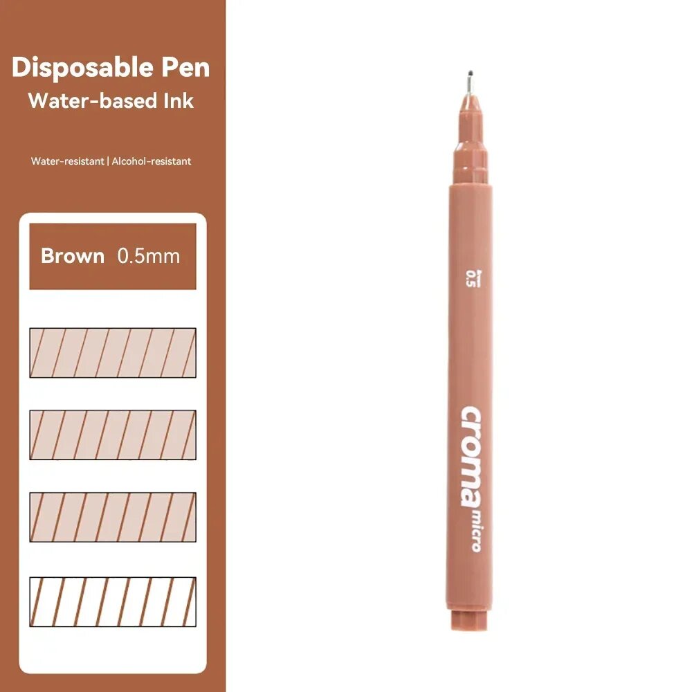 Ручка-линер Pigma Pen Черный 0.1/0.03/0.05/0.5/1 мм Коричневый, 0.5-Brown