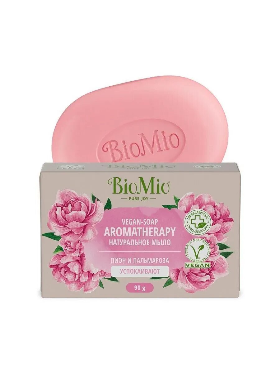Biomio bio-soap aromatherapy мыло натуральное пион и э-3шт.