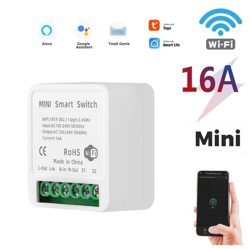 Умное Wi-Fi реле с голосовым управлением, 16A