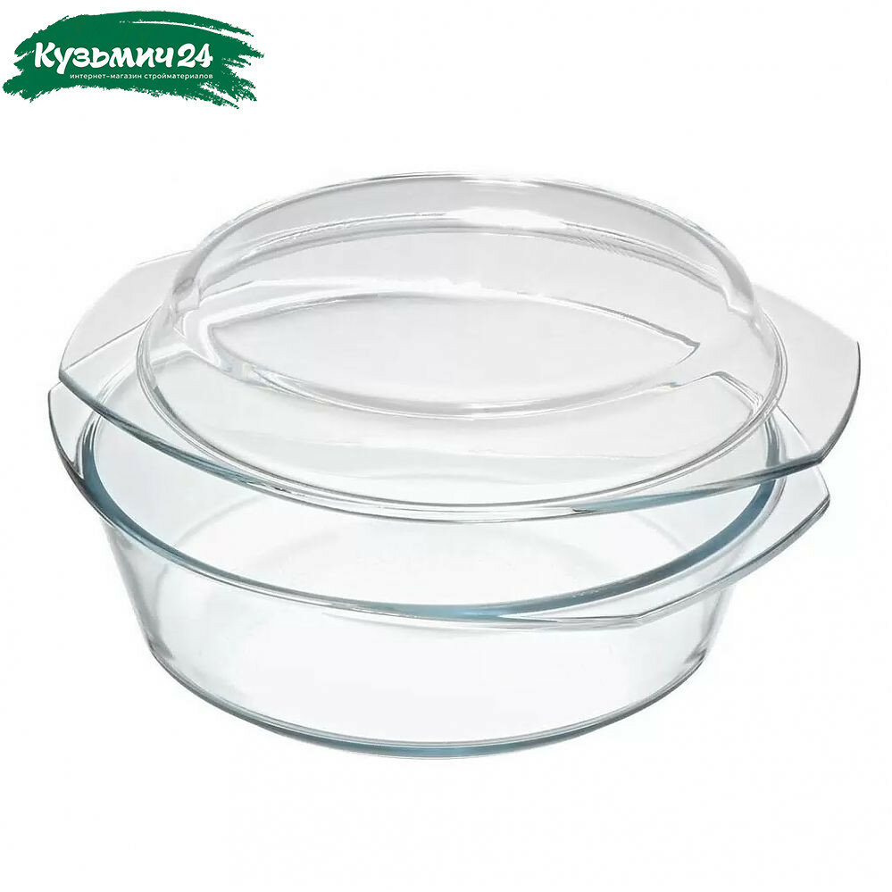 Кастрюля Горница 499087, стеклянная, круглая, с крышкой, 104х250х290 мм, 2.5 л