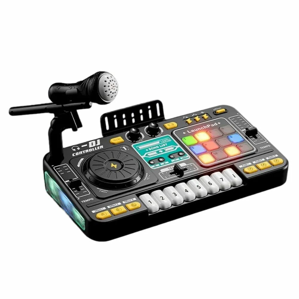 Интерактивный DJ набор, музыкальный инструмент для детских праздников, Черный
