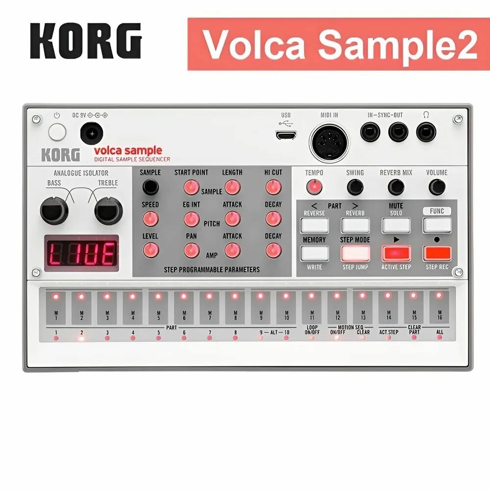 Korg Volca Sample2 Секвенатор цифровых образцов налоговый синтезатор(Подарите европейский стандартный адаптер)
