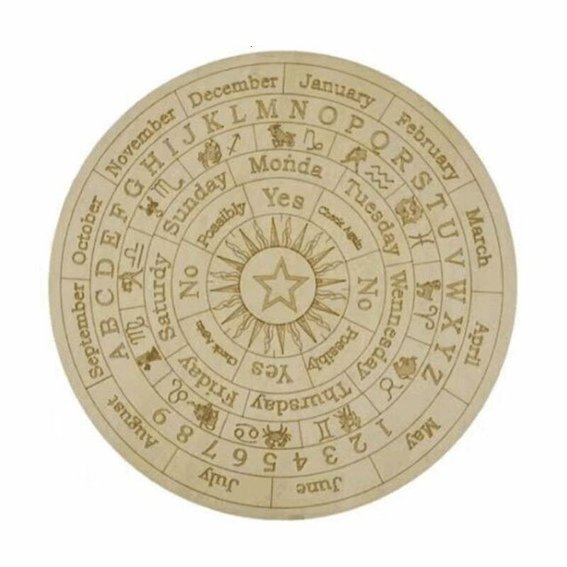 Деревянная доска для маятника с луной, Слово-Пентаграмма 15 см