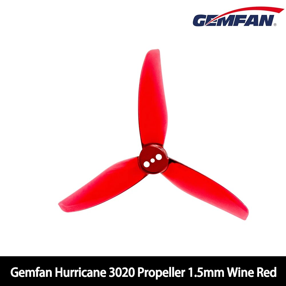 Gemfan Hurricane 3020 пропеллеры, Wine Red 1.5MM
