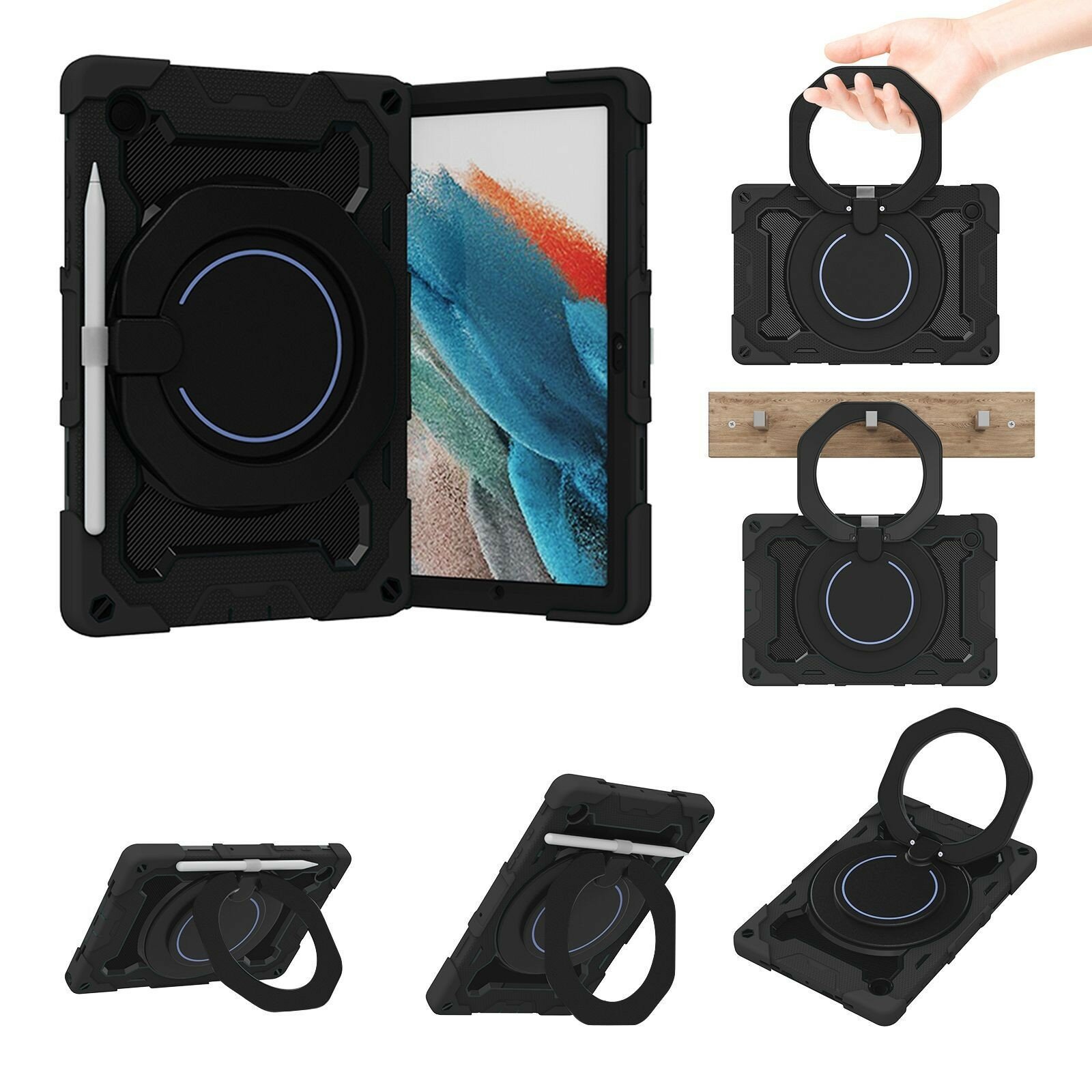 Чехол MyPads для Samsung Galaxy Tab A8 10.5 (2021) SM-X200, X205 с противоударной защитой и вращающимся кронштейном