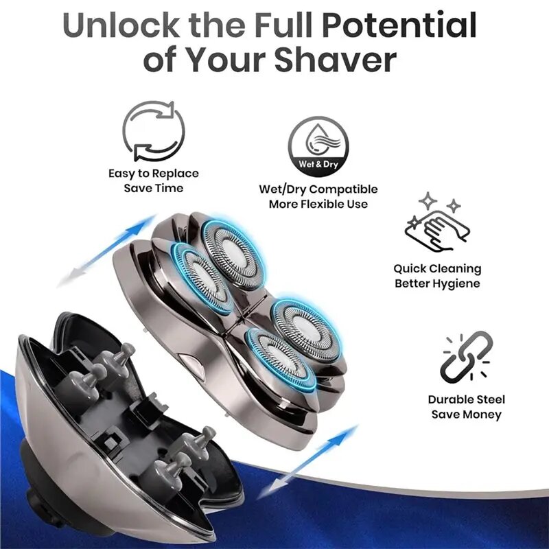 Сменные головки для электробритвы Skulls Pitbull Pro 4 I500957272, гипоаллергенные, нержавеющая сталь, 2шт