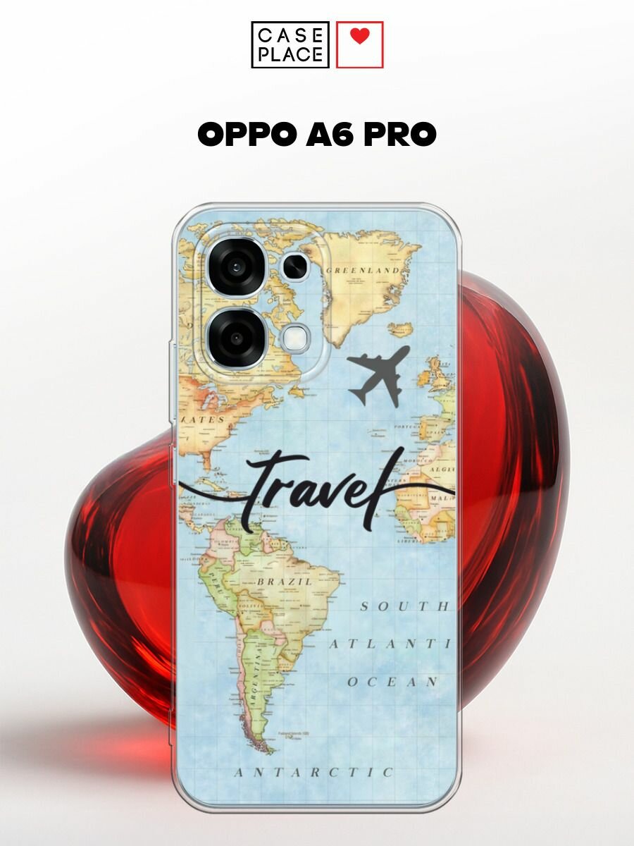 Чехол на Oppo A6 Pro / Оппо A6 Про с принтом Карта мира Travel