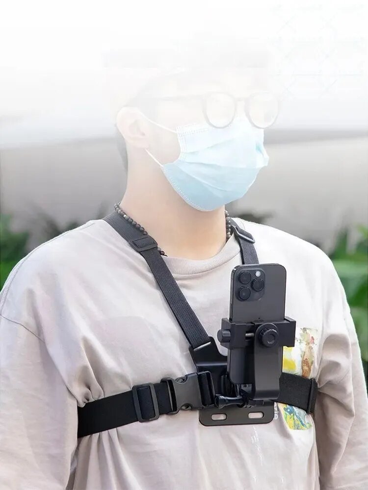 Крепление Для Телефона На Грудь для съемки от первого лица, ABS-пластик, с ремешком