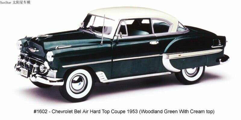 Модель автомобиля SunStar в масштабе 1:18: Chevrolet Corvette Bel Air Hardtop Coupe 1953 года