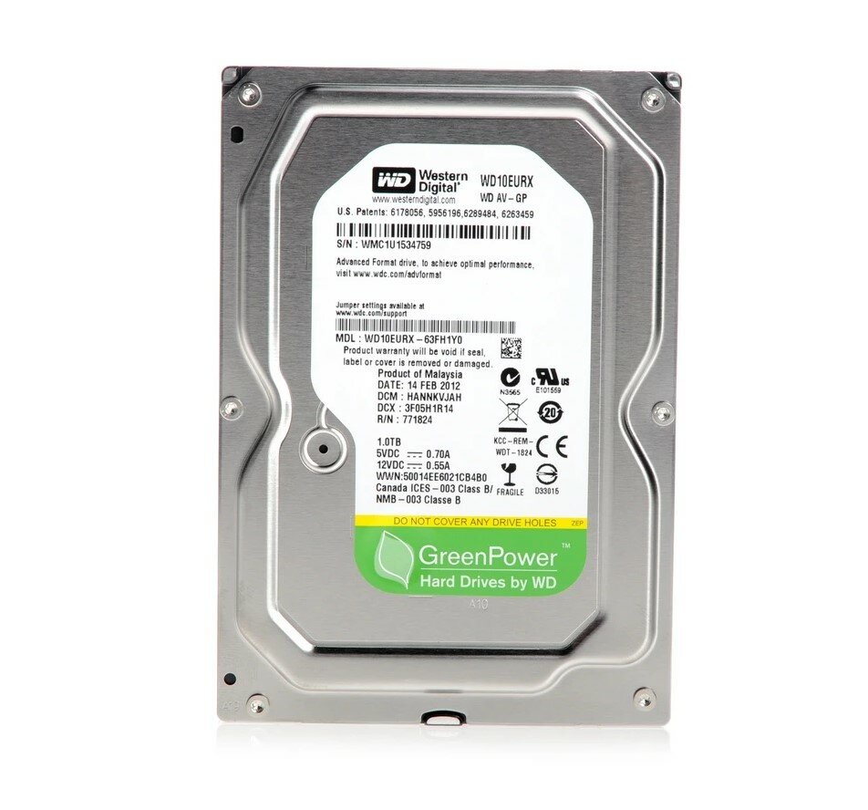 Жесткий диск Western Digital WD GP-AV IntelliPower 1 ТБ, SATA, WD10EURX