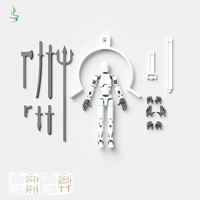Фигурка Titan 13 Air Bound, многосуставная, подвижная, 3D печать, шарнирный робот Lucky 13, голубовато-черный,1 шт.