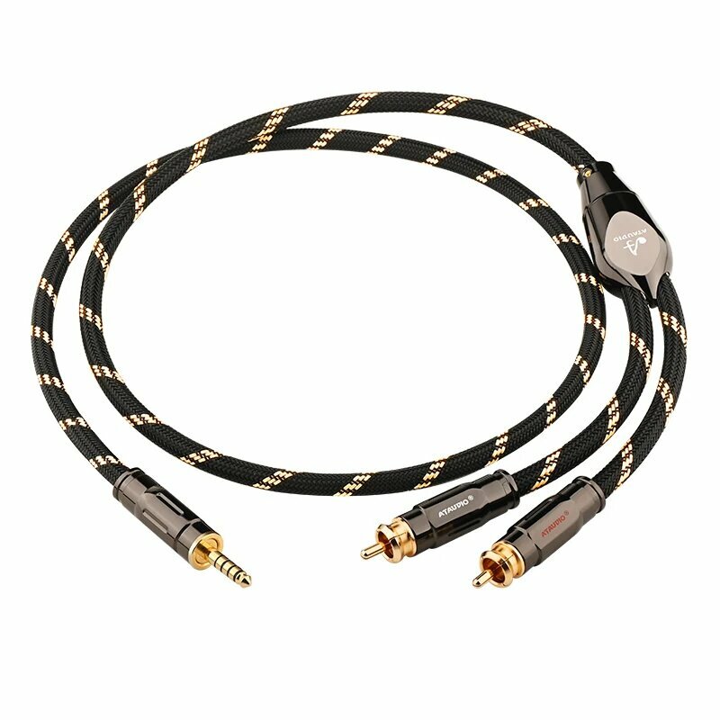 Аудиокабель 4.4 мм - 2RCA, 0.75 м, HiFi