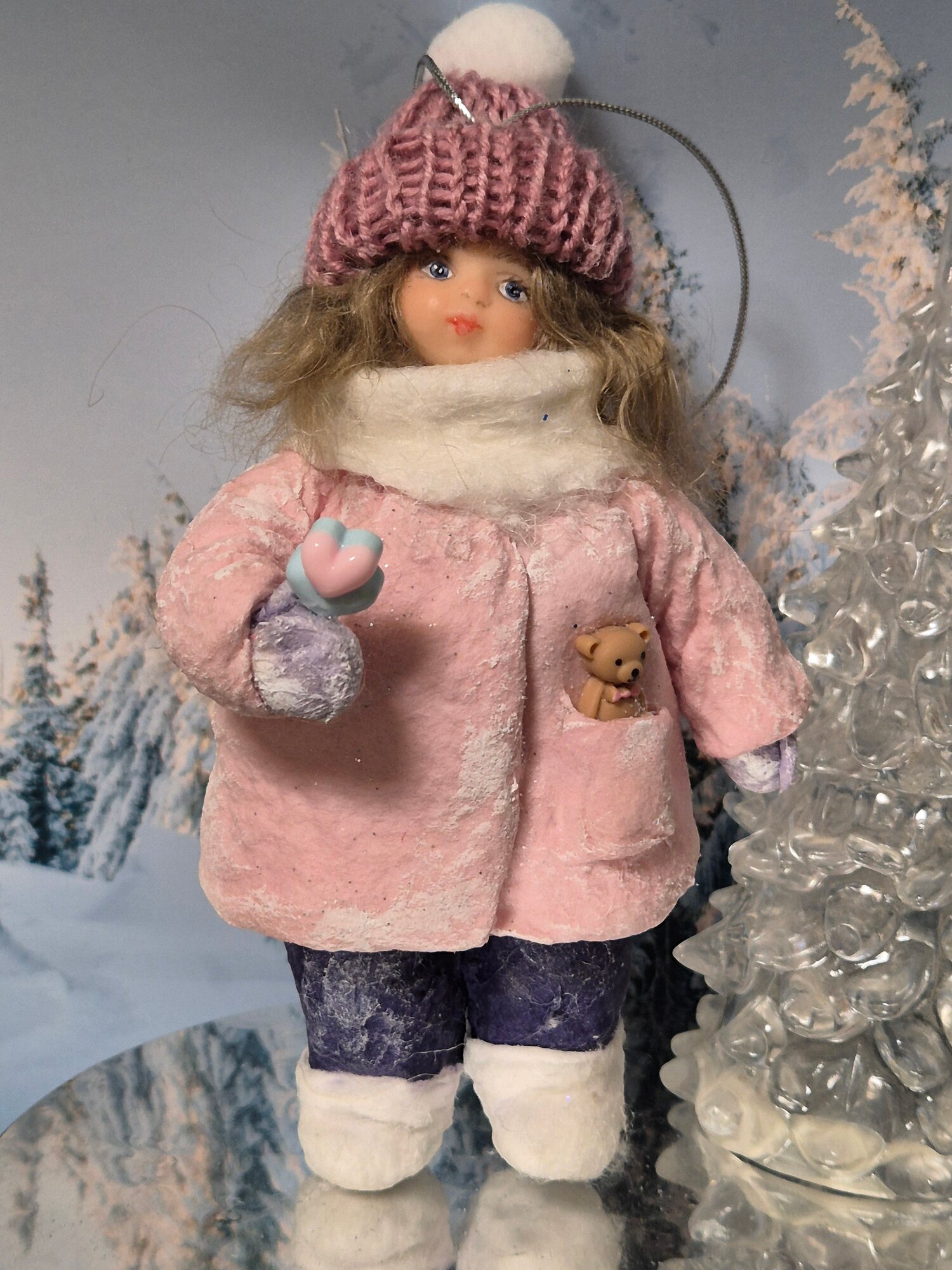 Ёлочная игрушка Affavatta, Девочка", 12см, ручная роспись