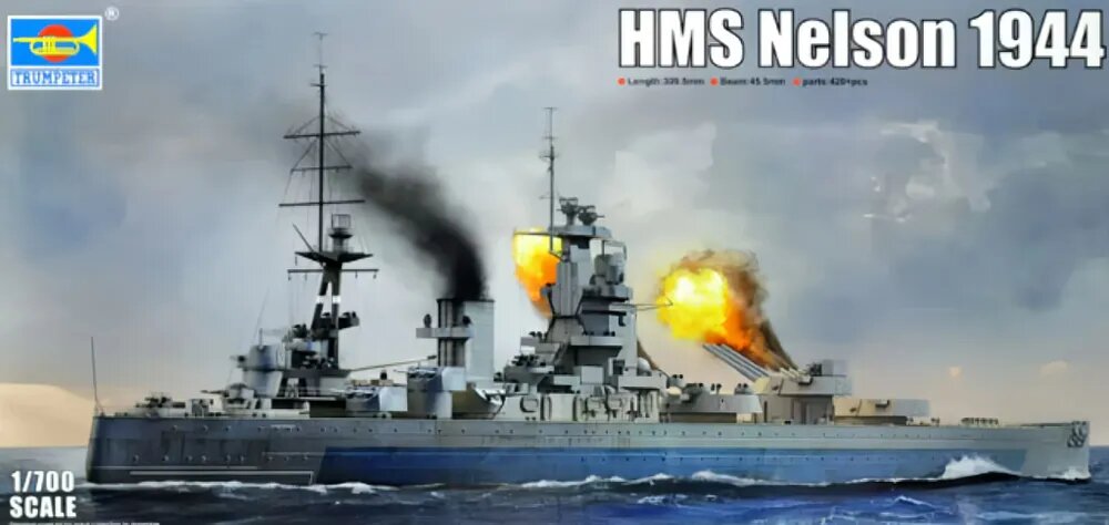 Trumpeter 1/700 HMS Nelson 1944 сборная модель корабля