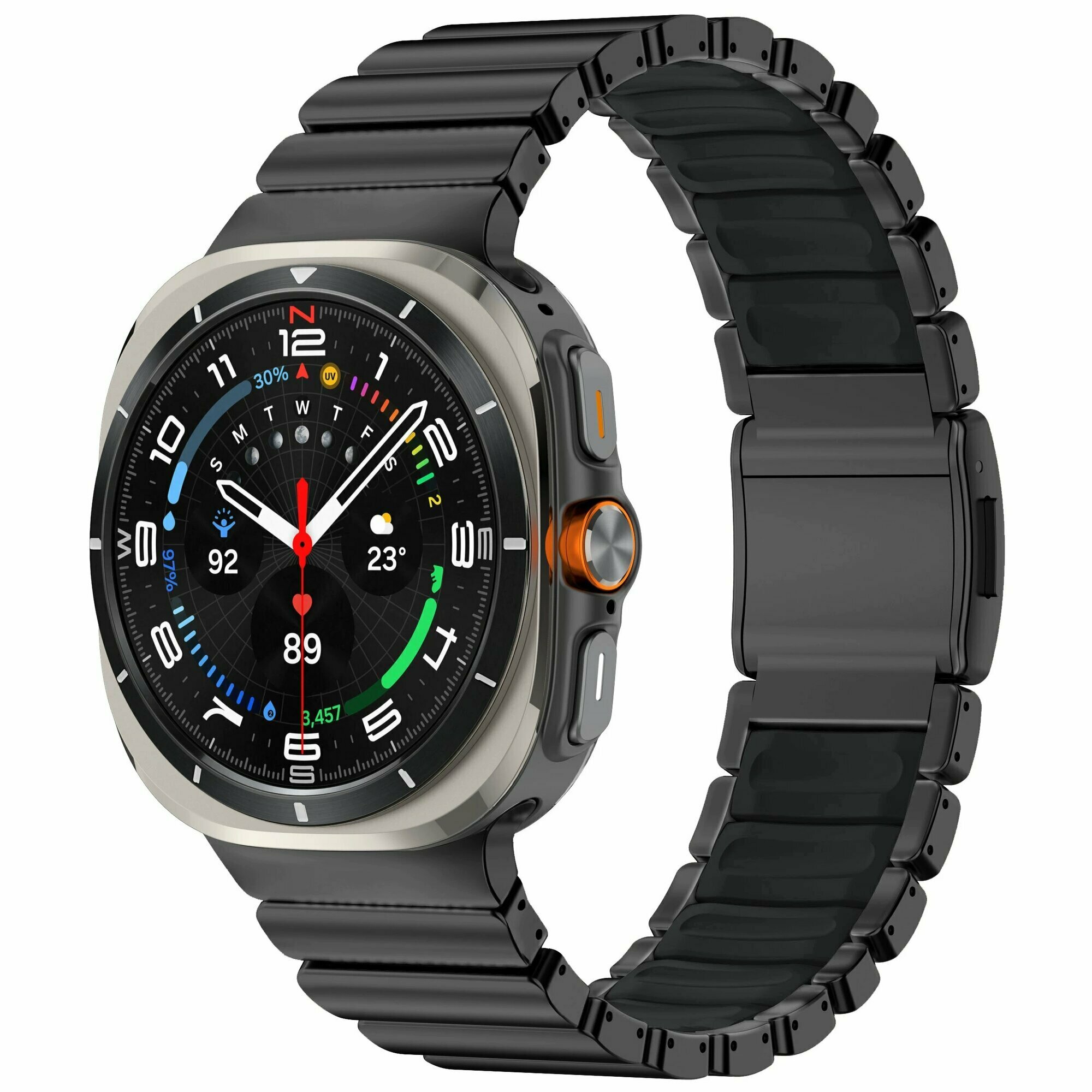 Титановый металлический магнитный захватный ремень для часов Samsung Galaxy Watch 8 40 мм 44 мм / 8 classic 46 мм Мягкий металлический силиконовый ремень