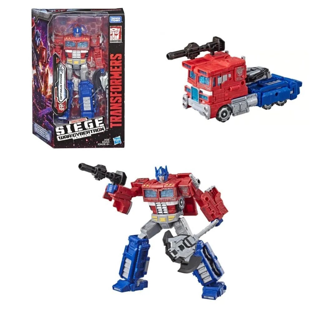 Трансформер Optimus Prime Transformers Siege War for Cybertron красный синий робот