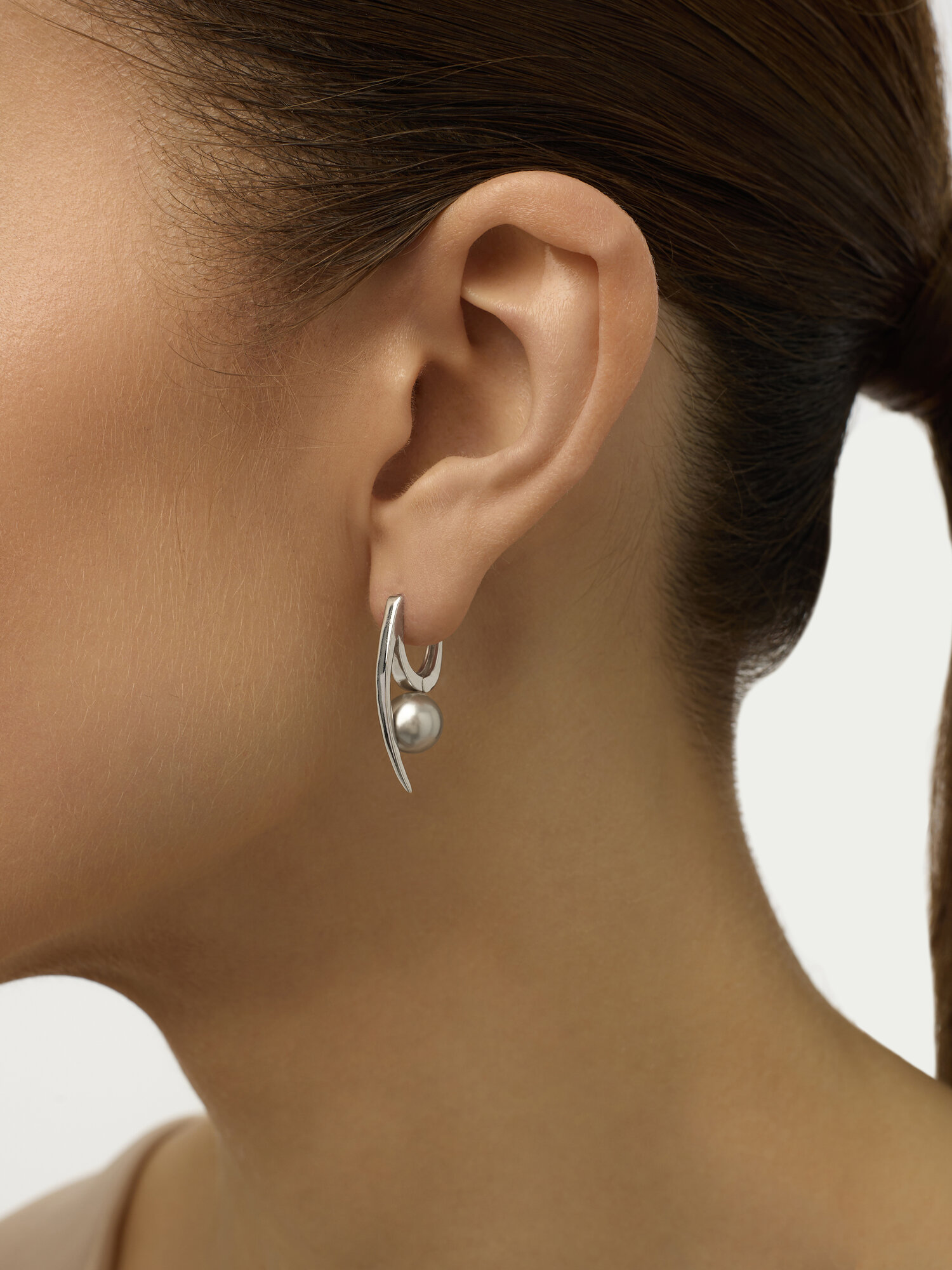 Серьги, серебро, 925 проба, родирование, жемчуг