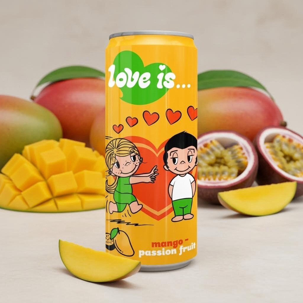 Газированный напиток LOVE IS Mango-Passion fruit (Манго- Маракуйя), 330 мл х 1 шт.