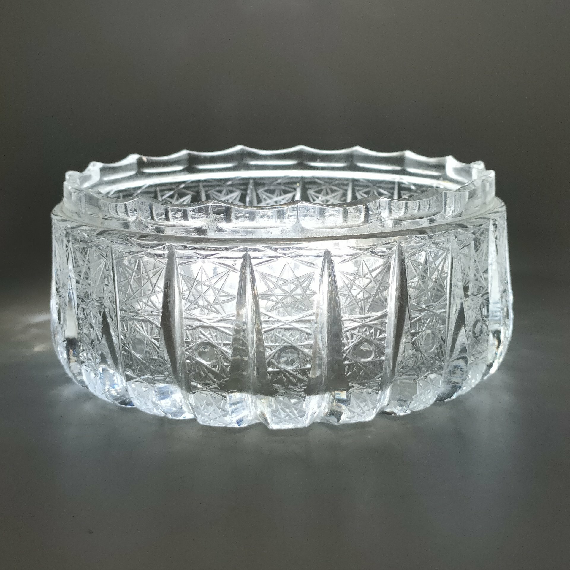 Ваза для фруктов (конфетница), хрусталь, алмазная грань, СССР, 1970-1990 гг.