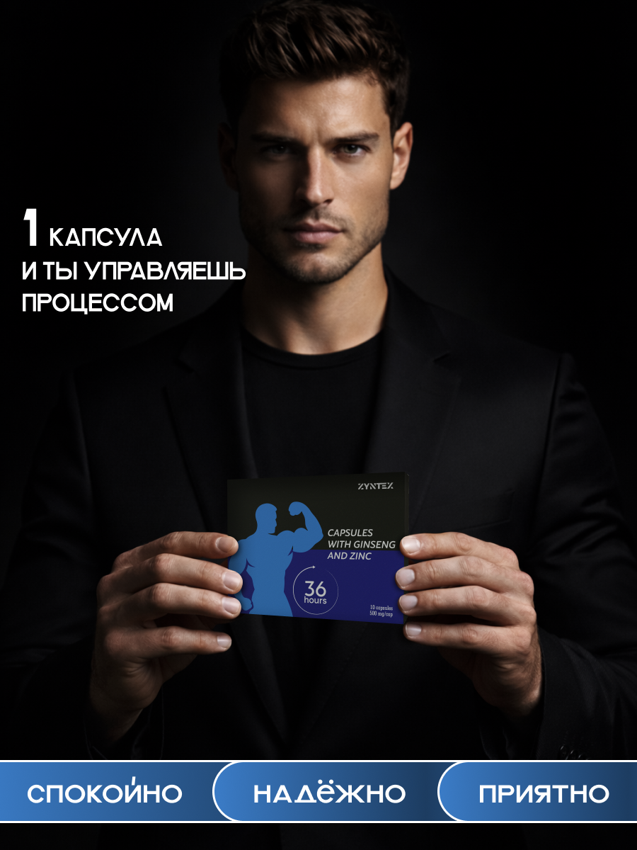Возбуждающее средство Zyntex, таблетки для возбуждения и улучшения эрекции, 10 шт