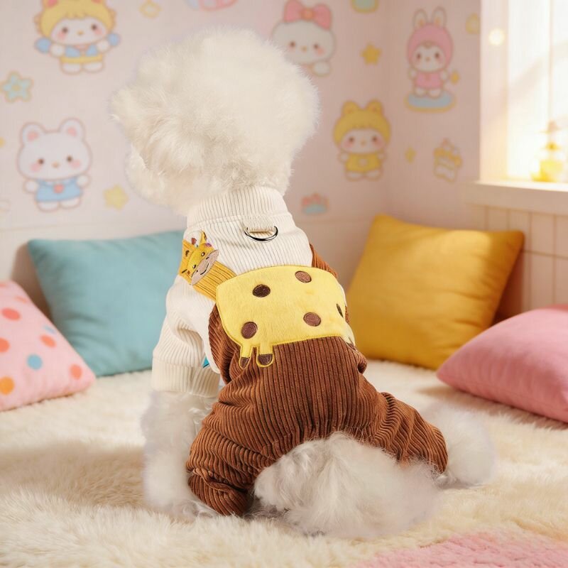 Четырехногая одежда, LUCKY DOG, которую могут носить как собаки, так и кошки, коричневая, высококачественная ткань, удобная и теплая