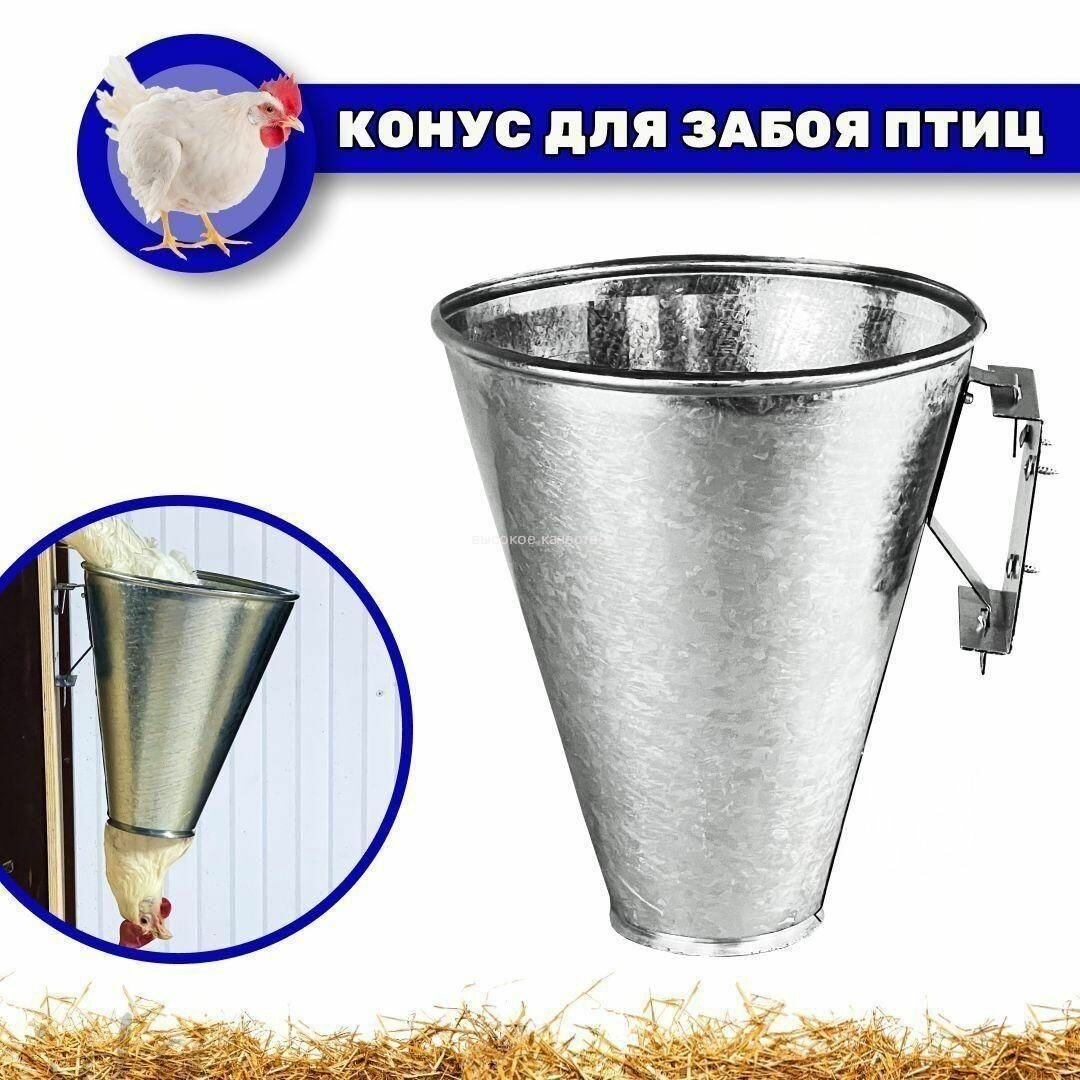 Оцинкованный конус для забоя птицы удобный фиксатор